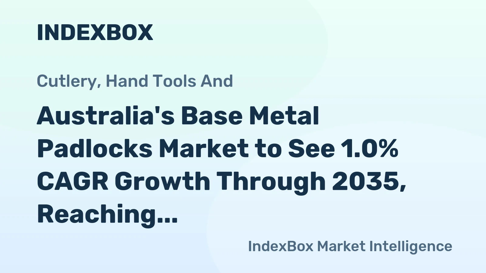 Australia's Base Metal Padlocks Market to See 1.0% CAGR Growth Through 2035, Reaching 2.4K Tons