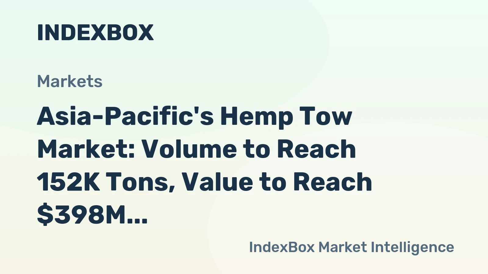 Asia-Pacific's Hemp Tow Market: Volume to Reach 152K Tons, Value to Reach $398M by 2035
