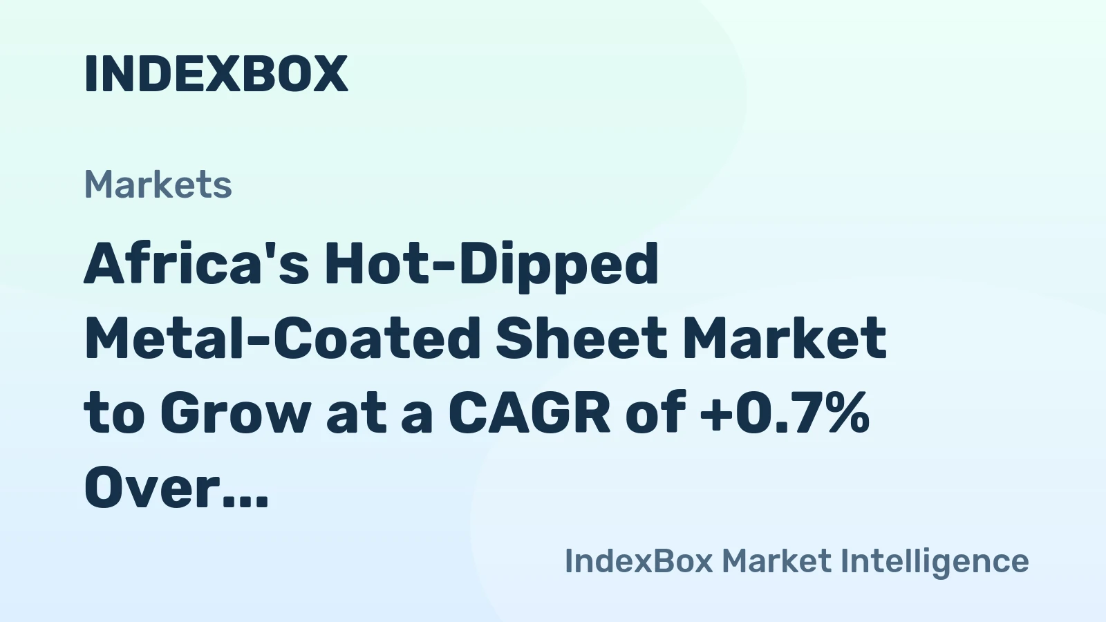 Africa's Hot-Dipped Metal-Coated Sheet Market to Grow at a CAGR of +0.7% Over the Next Decade