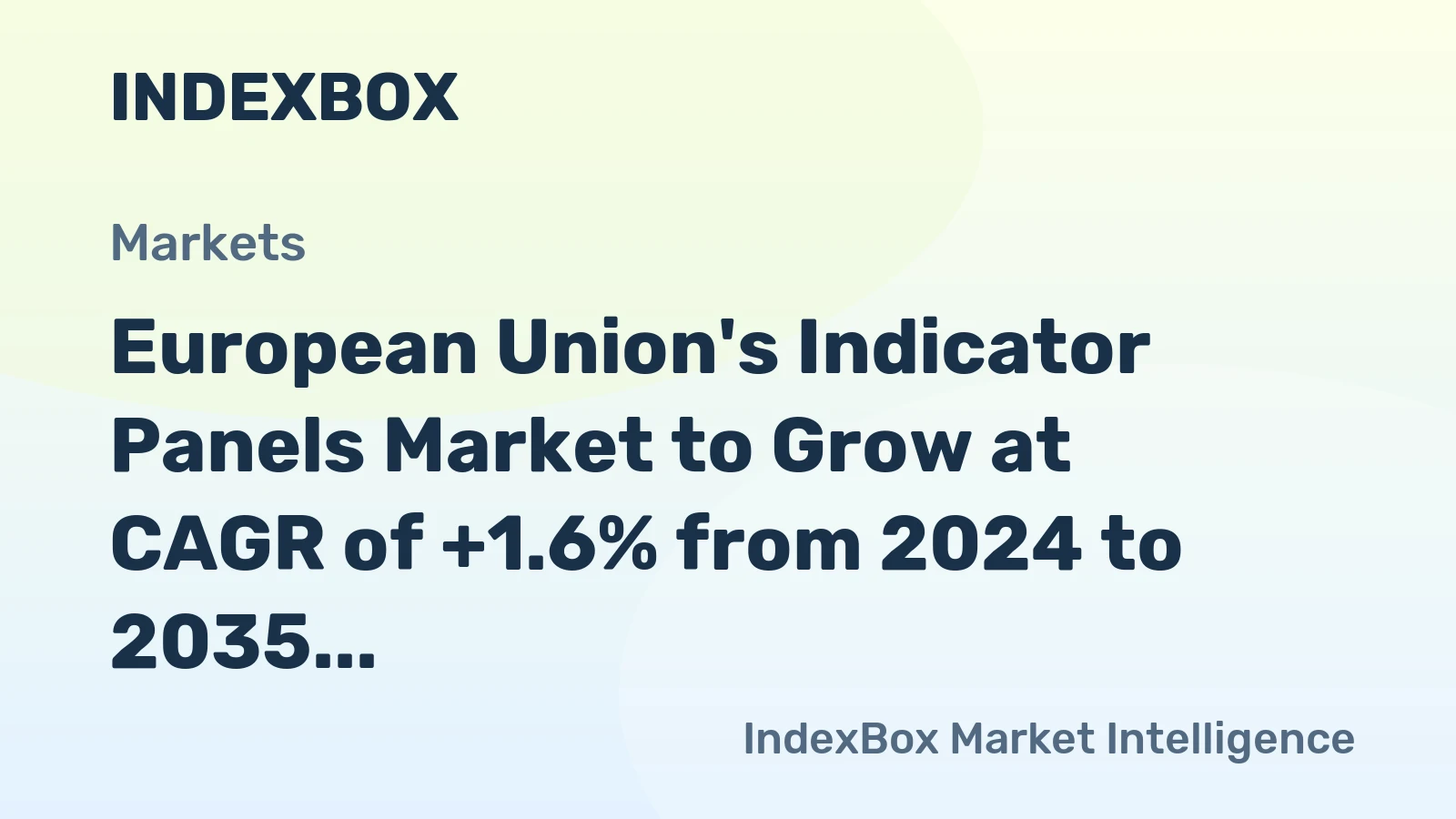 European Union's Indicator Panels Market to Grow at CAGR of +1.6% from 2024 to 2035, Reaching 93M Units