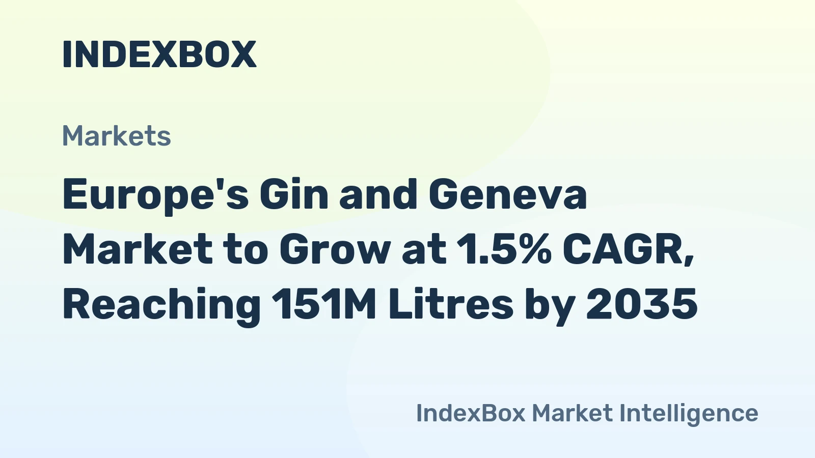 Europe's Gin and Geneva Market to Grow at 1.5% CAGR, Reaching 151M Litres by 2035