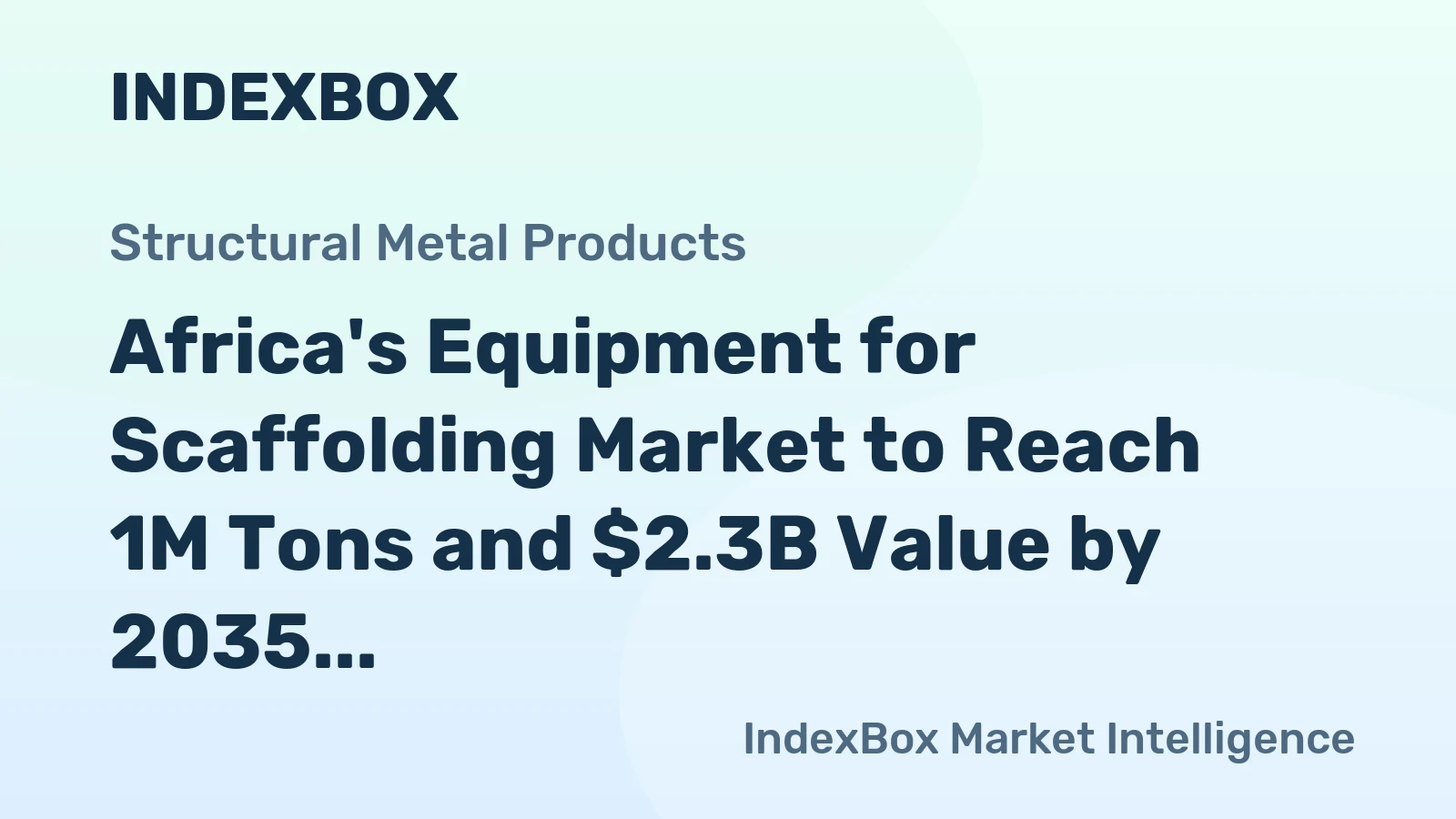 Africa's Equipment for Scaffolding Market to Reach 1M Tons and $2.3B Value by 2035