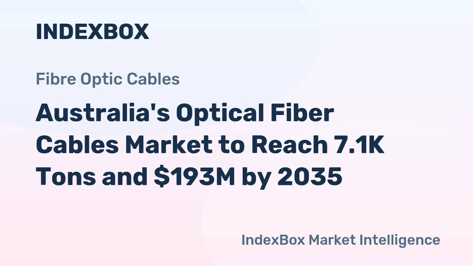 Australia's Optical Fiber Cables Market to Reach 7.1K Tons and $193M by 2035