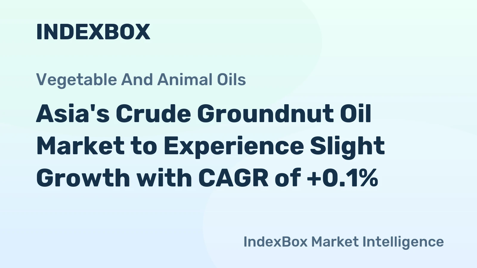 Asia's Crude Groundnut Oil Market to Experience Slight Growth with CAGR of +0.1%