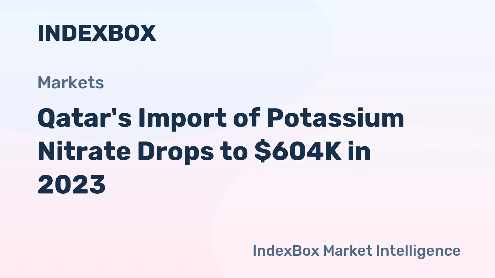 Qatar's Import of Potassium Nitrate Drops to $604K in 2023