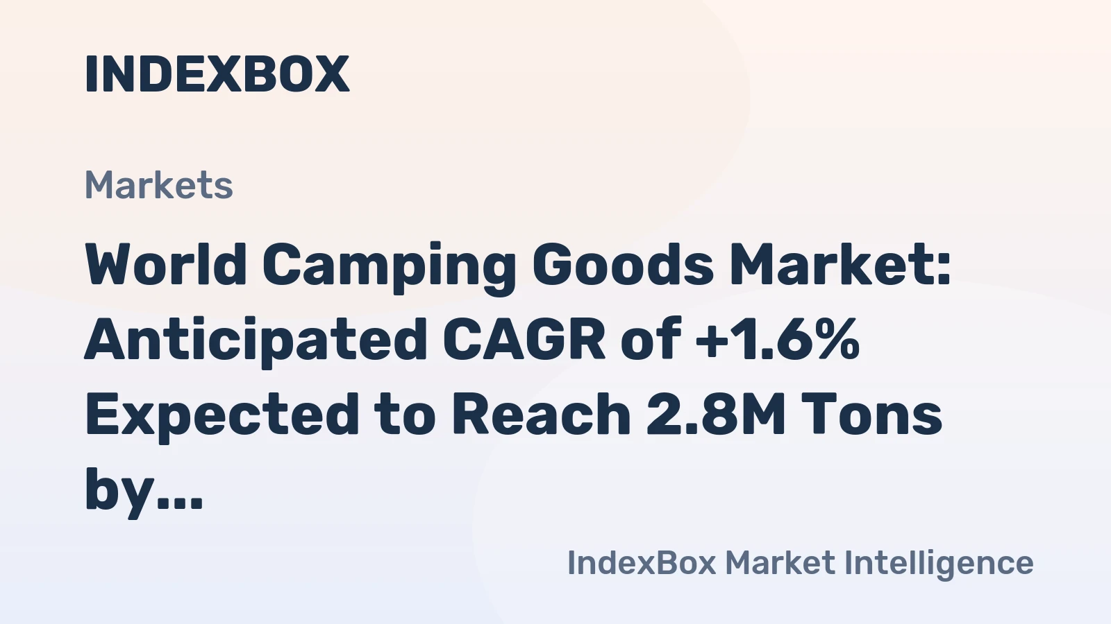 World Camping Goods Market: Anticipated CAGR of +1.6% Expected to Reach 2.8M Tons by 2035