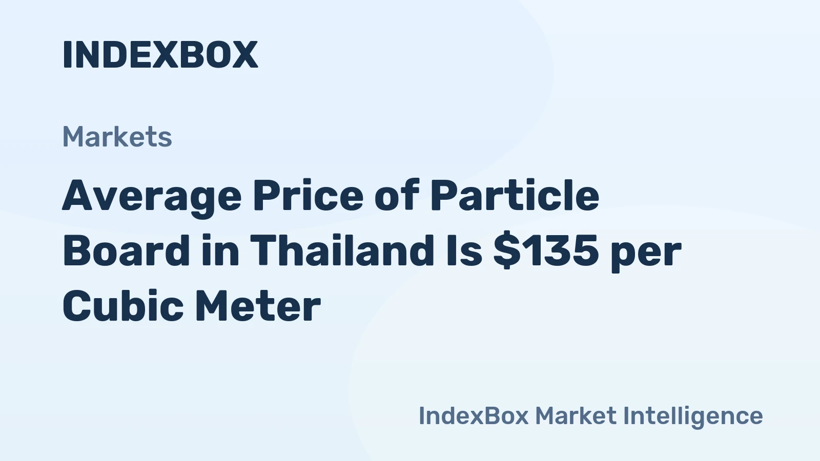 Average Price of Particle Board in Thailand Is $135 per Cubic Meter