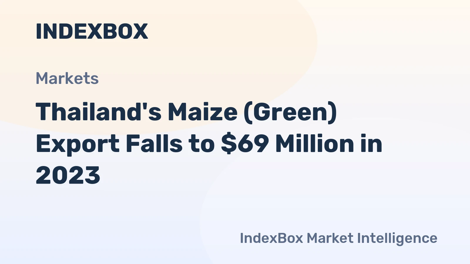 Thailand's Maize (Green) Export Falls to $69 Million in 2023