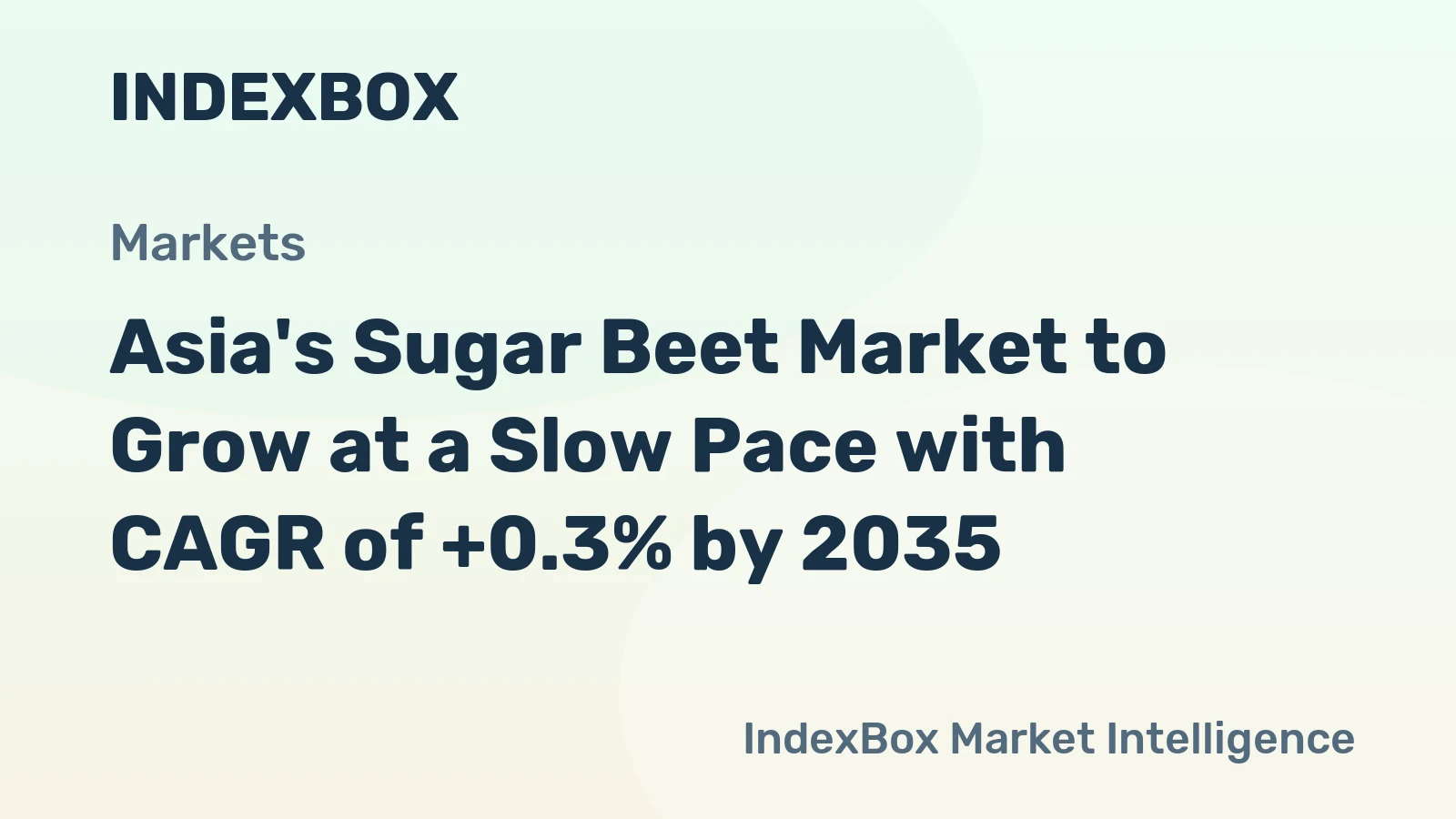 Asia's Sugar Beet Market to Grow at a Slow Pace with CAGR of +0.3% by 2035