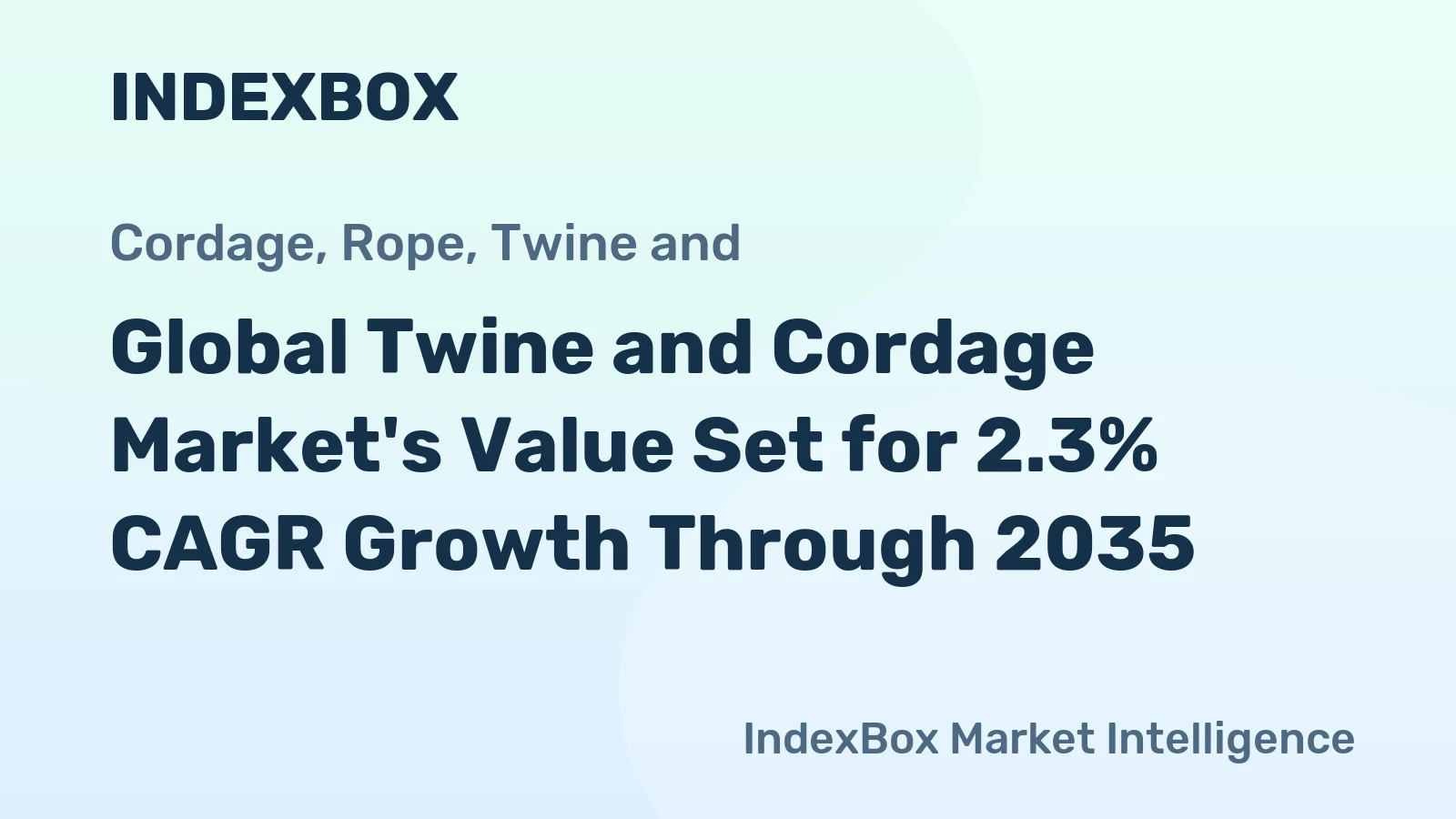 Global Twine and Cordage Market's Value Set for 2.3% CAGR Growth Through 2035