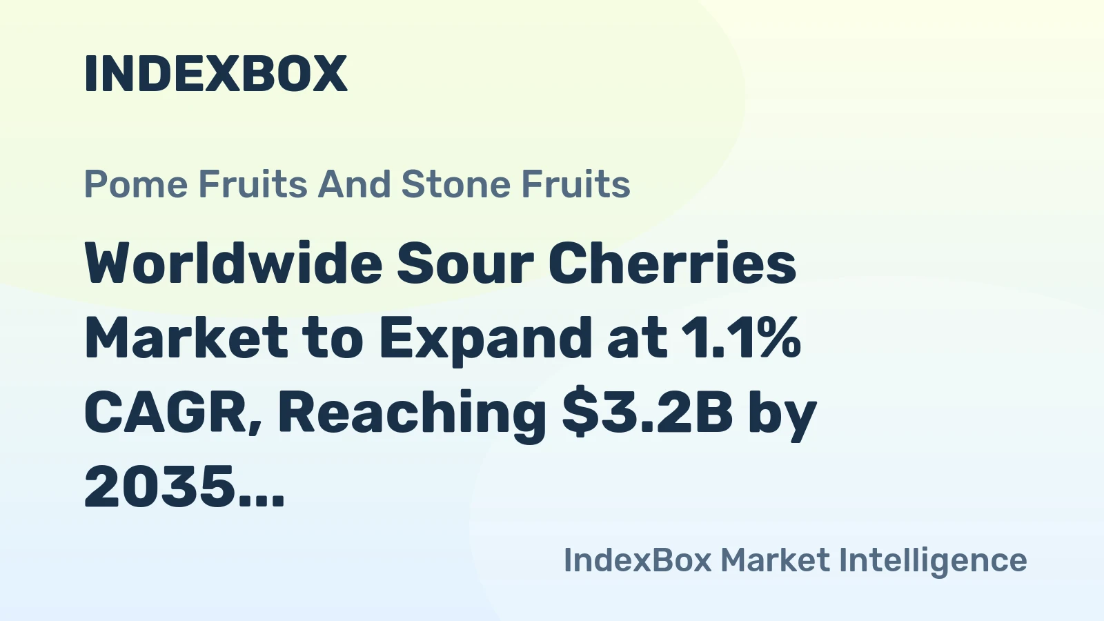 Worldwide Sour Cherries Market to Expand at 1.1% CAGR, Reaching $3.2B by 2035