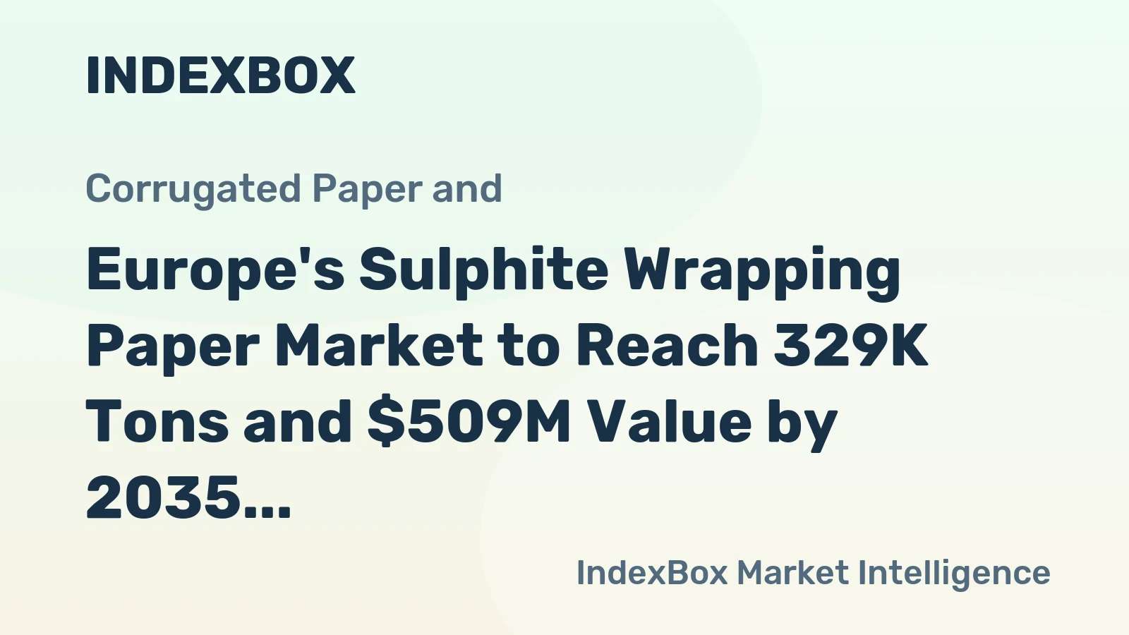 Europe's Sulphite Wrapping Paper Market to Reach 329K Tons and $509M Value by 2035, Driven by Rising Demand