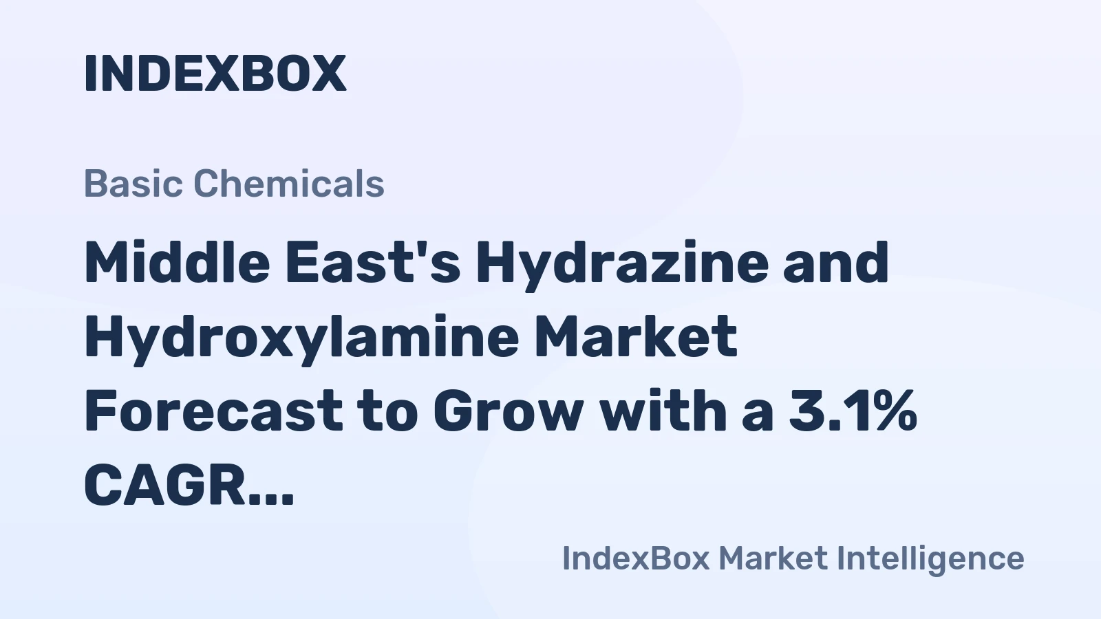 Middle East's Hydrazine and Hydroxylamine Market Forecast to Grow with a 3.1% CAGR in Value
