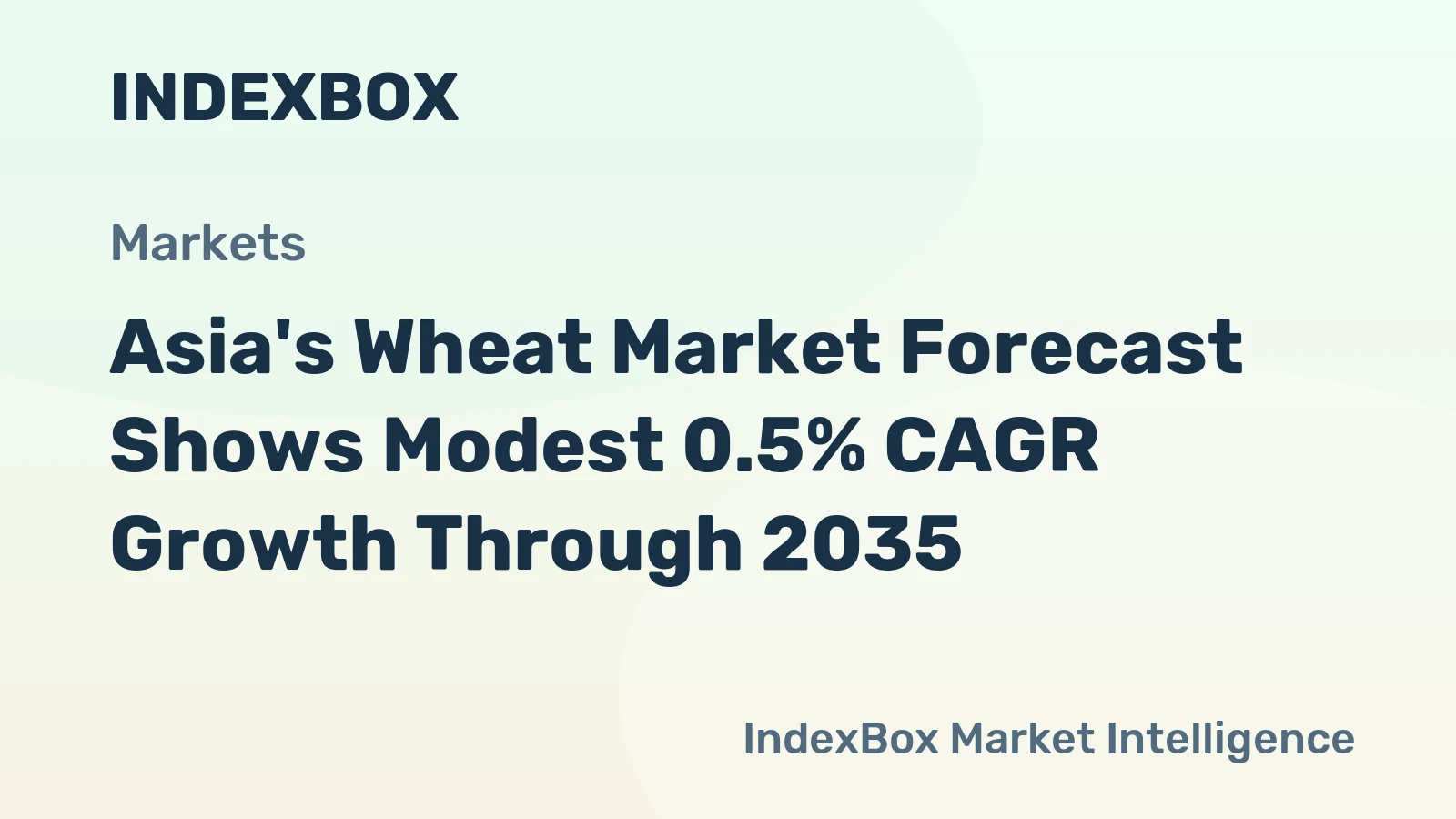 Asia's Wheat Market Forecast Shows Modest 0.5% CAGR Growth Through 2035