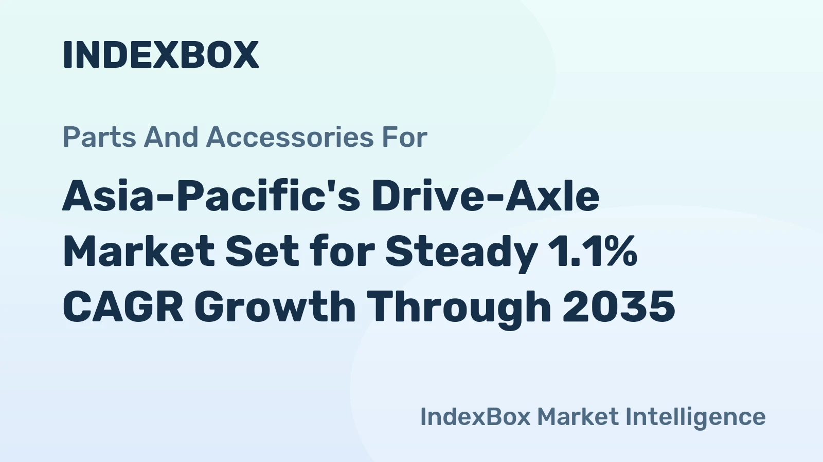 Asia-Pacific's Drive-Axle Market Set for Steady 1.1% CAGR Growth Through 2035