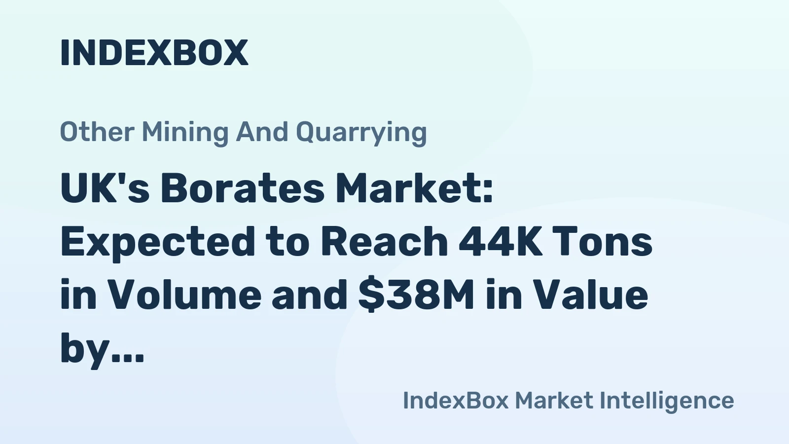 UK's Borates Market: Expected to Reach 44K Tons in Volume and $38M in Value by 2035