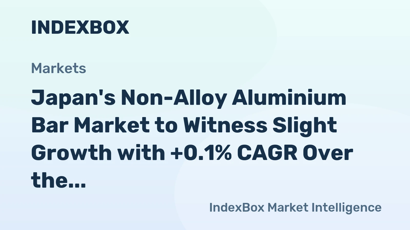 Japan's Non-Alloy Aluminium Bar Market to Witness Slight Growth with +0.1% CAGR Over the Next Decade