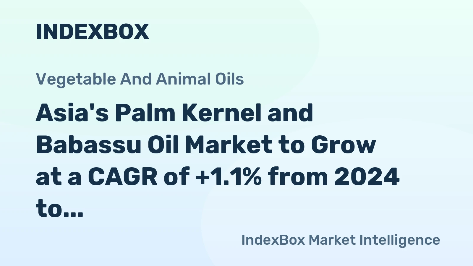 Asia's Palm Kernel and Babassu Oil Market to Grow at a CAGR of +1.1% from 2024 to 2035
