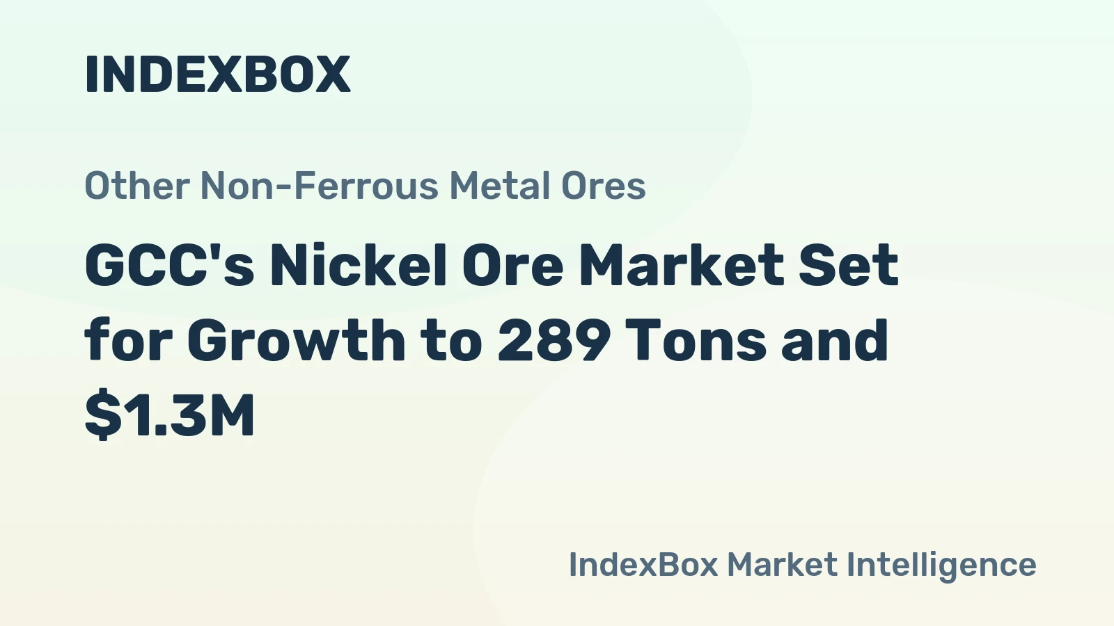 GCC's Nickel Ore Market Set for Growth to 289 Tons and $1.3M