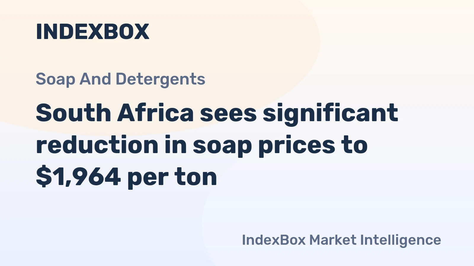 South Africa sees significant reduction in soap prices to $1,964 per ton