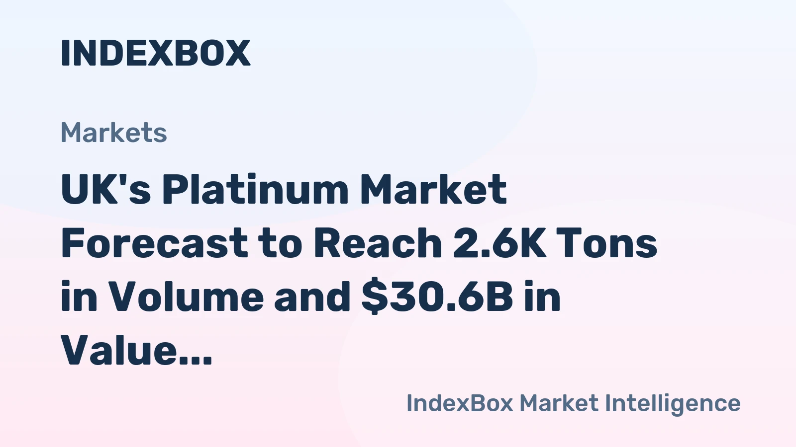 UK's Platinum Market Forecast to Reach 2.6K Tons in Volume and $30.6B in Value