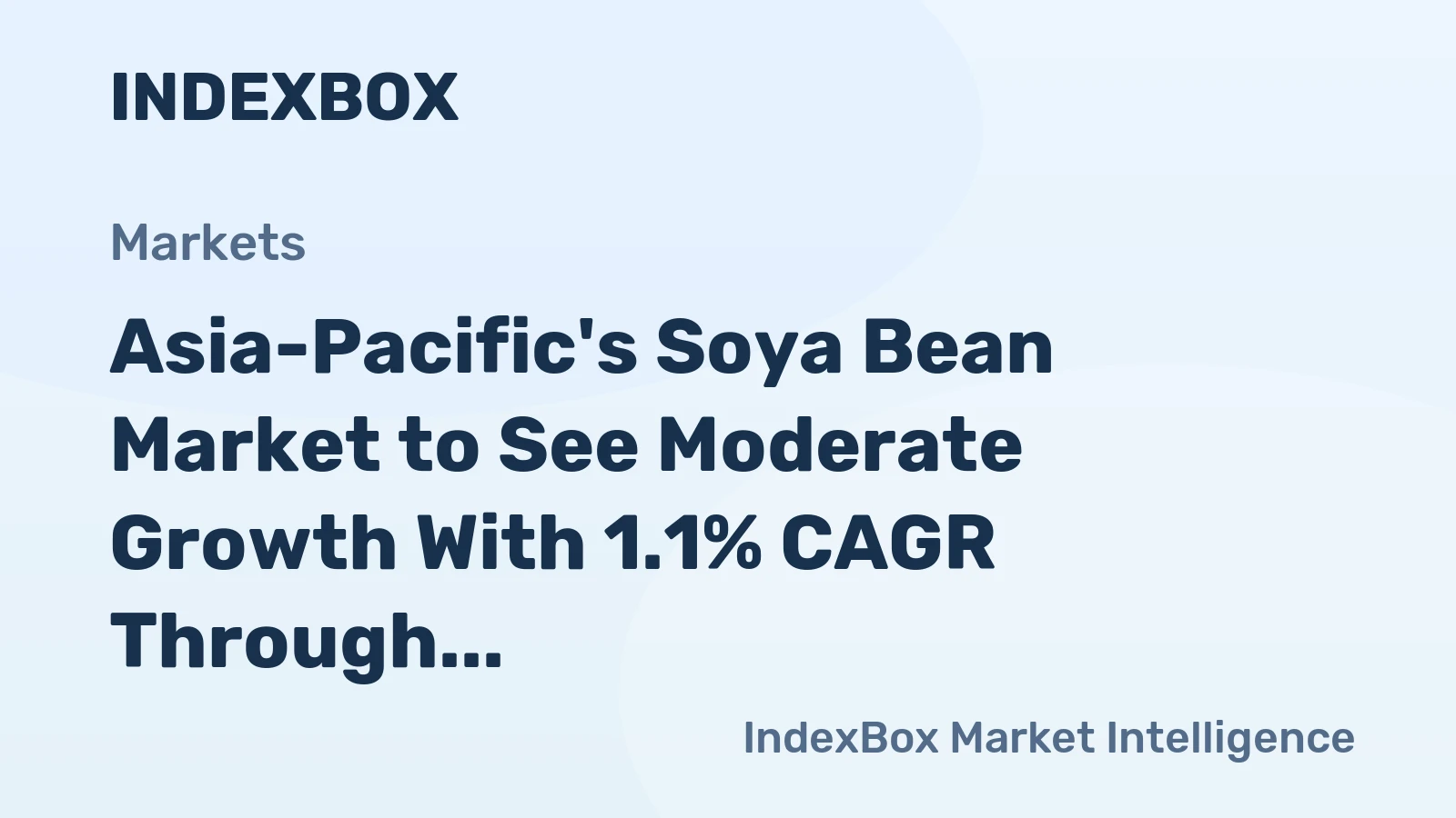 Asia-Pacific's Soya Bean Market to See Moderate Growth With 1.1% CAGR Through 2035