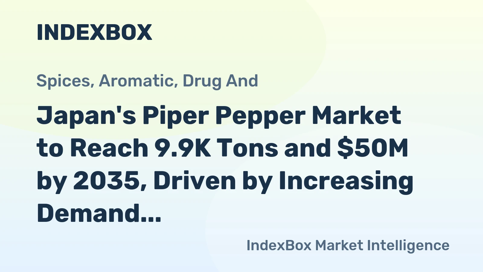 Japan's Piper Pepper Market to Reach 9.9K Tons and $50M by 2035, Driven by Increasing Demand