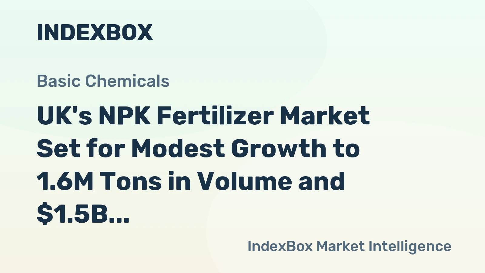 UK's NPK Fertilizer Market Set for Modest Growth to 1.6M Tons in Volume and $1.5B in Value