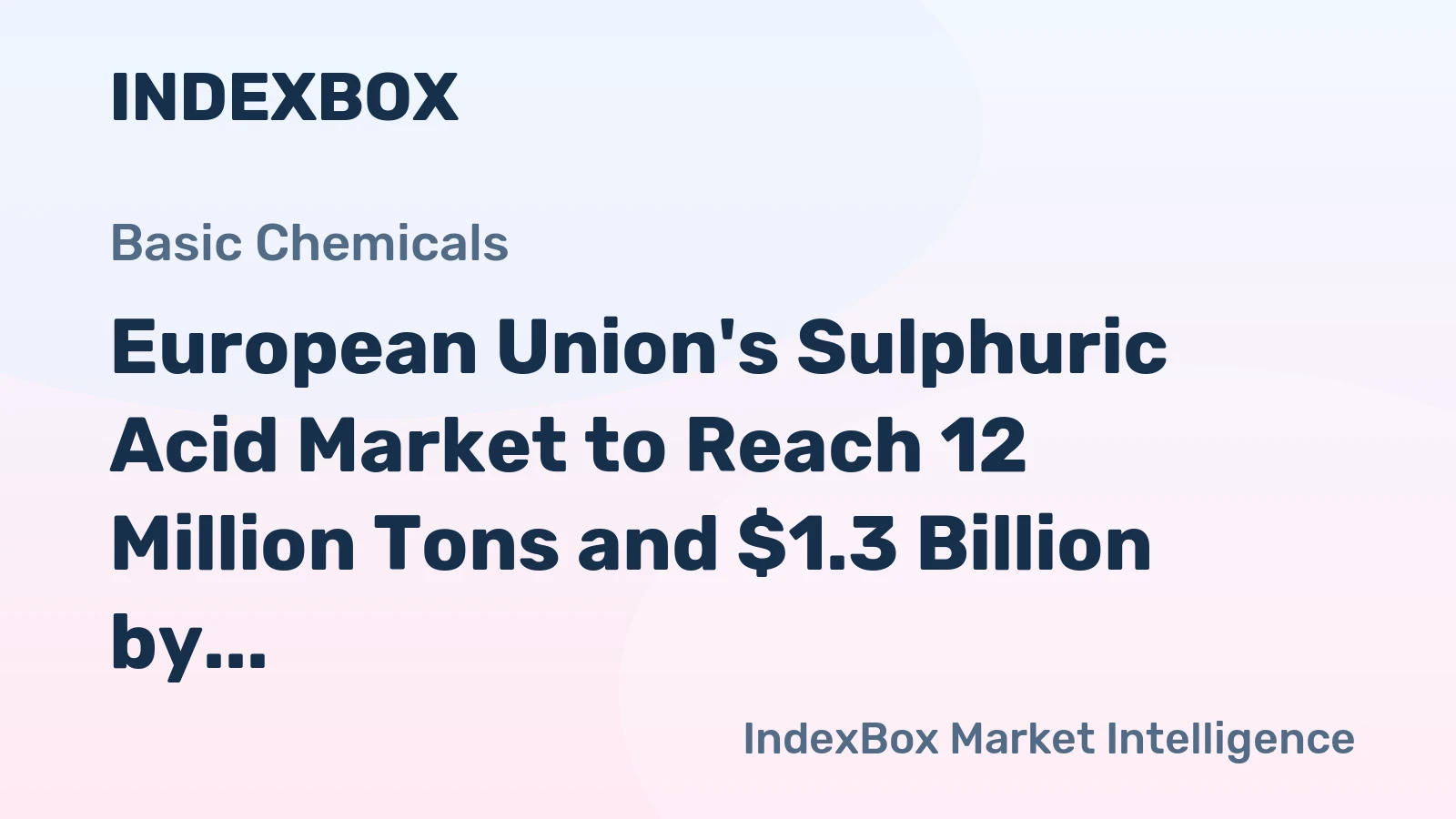 European Union's Sulphuric Acid Market to Reach 12 Million Tons and $1.3 Billion by 2035