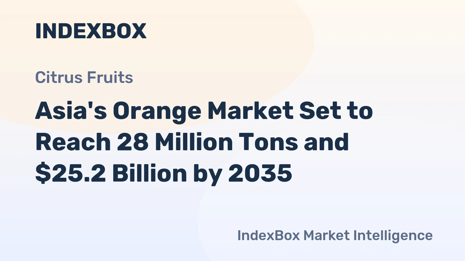 Asia's Orange Market Set to Reach 28 Million Tons and $25.2 Billion by 2035