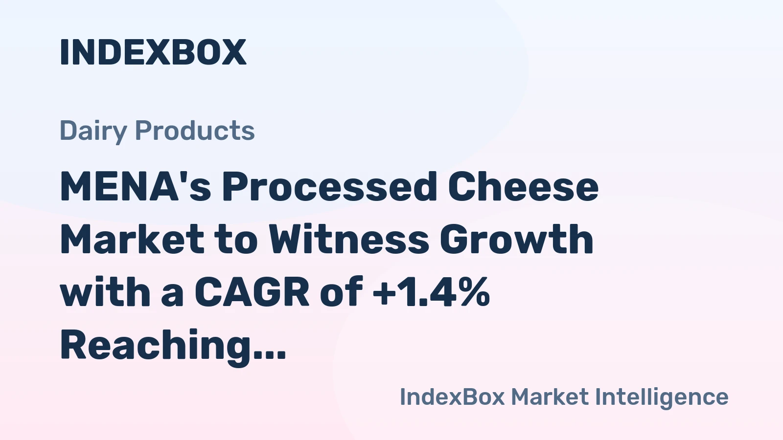 MENA's Processed Cheese Market to Witness Growth with a CAGR of +1.4% Reaching $3.1B by 2035