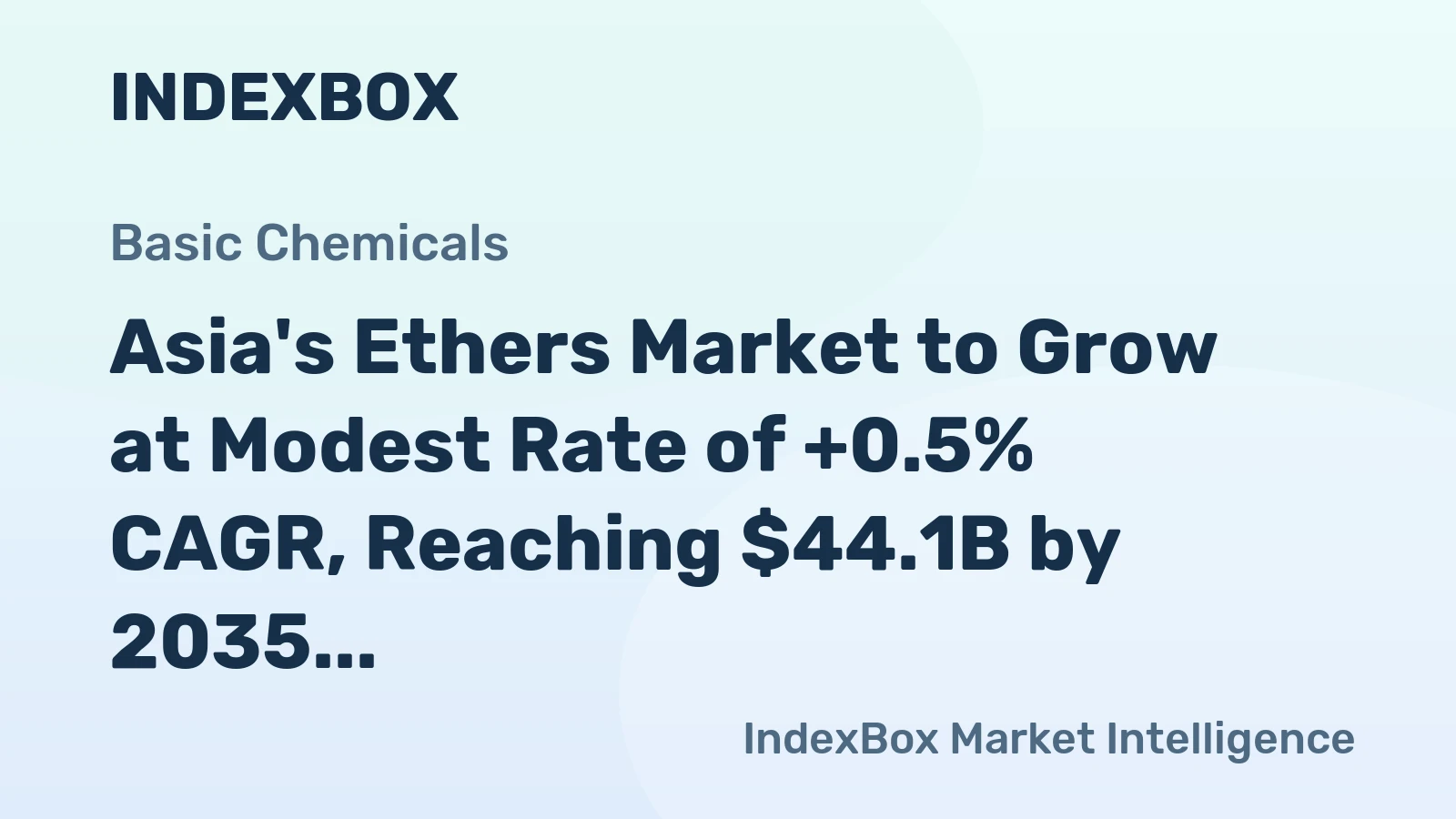 Asia's Ethers Market to Grow at Modest Rate of +0.5% CAGR, Reaching $44.1B by 2035