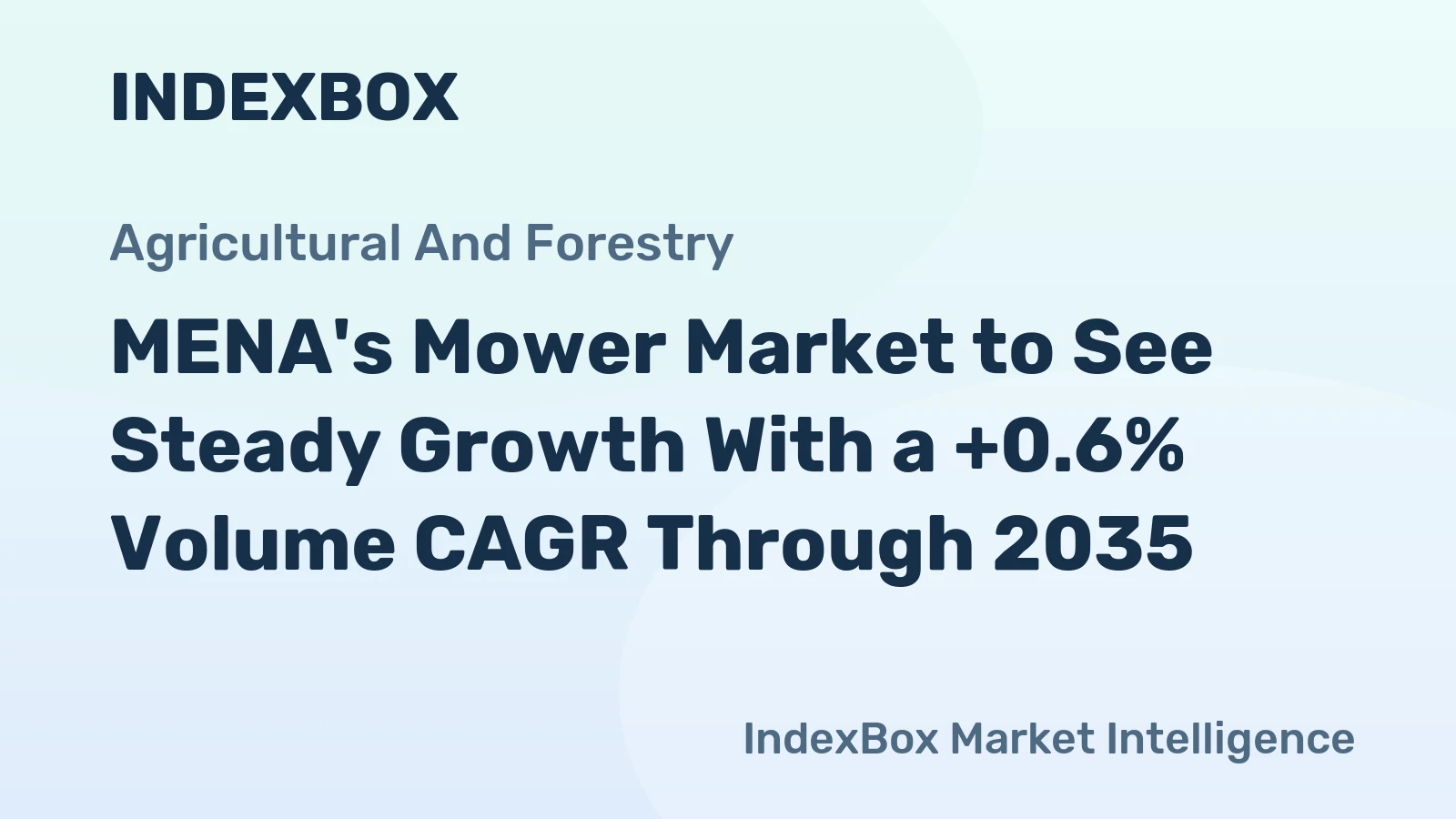 MENA's Mower Market to See Steady Growth With a +0.6% Volume CAGR Through 2035