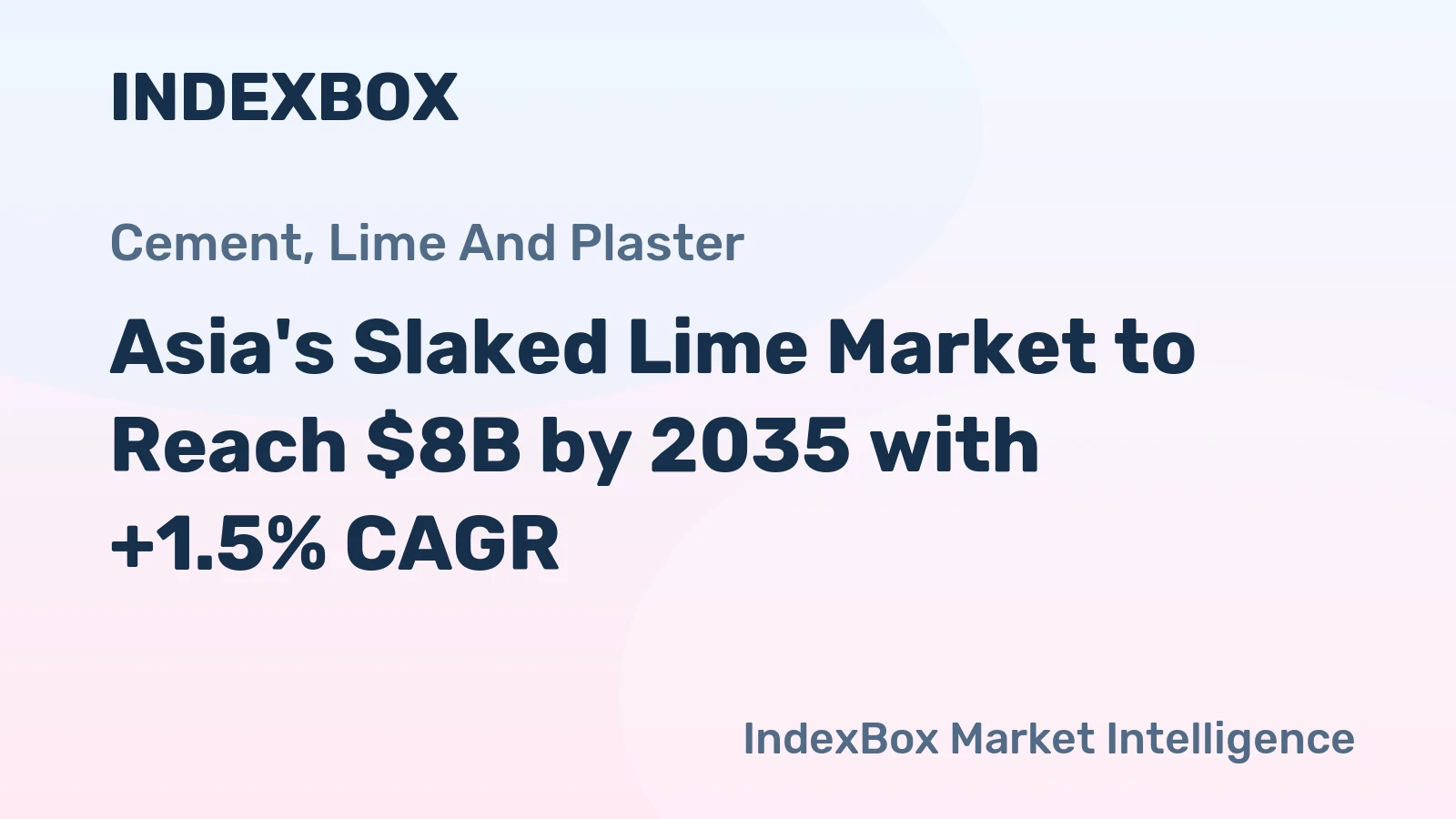 Asia's Slaked Lime Market to Reach $8B by 2035 with +1.5% CAGR