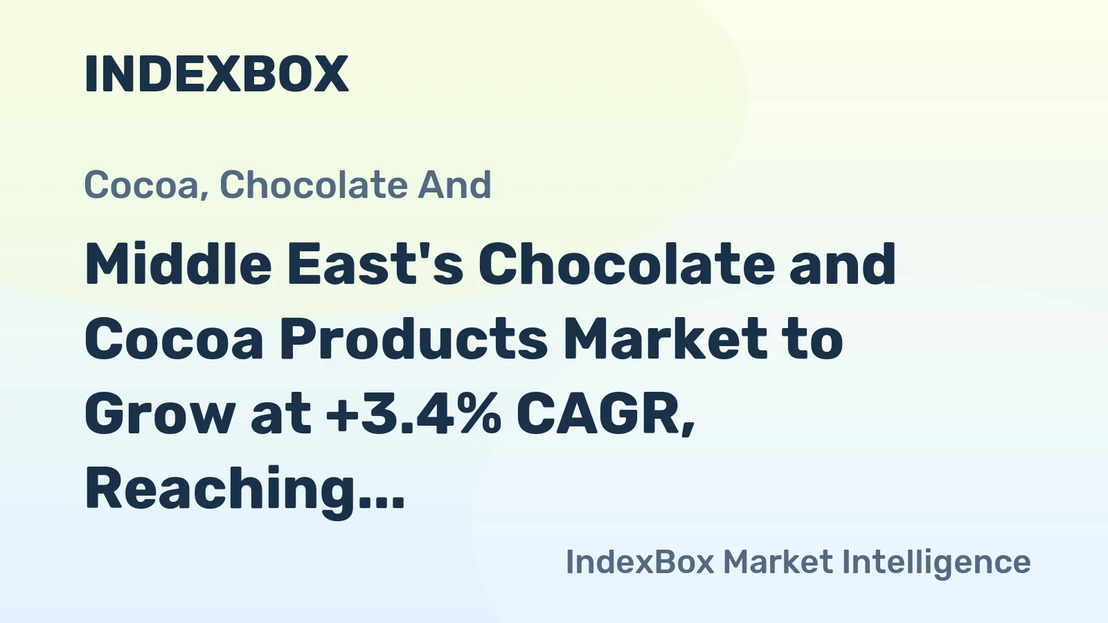 Middle East's Chocolate and Cocoa Products Market to Grow at +3.4% CAGR, Reaching 1.9M tons by 2035