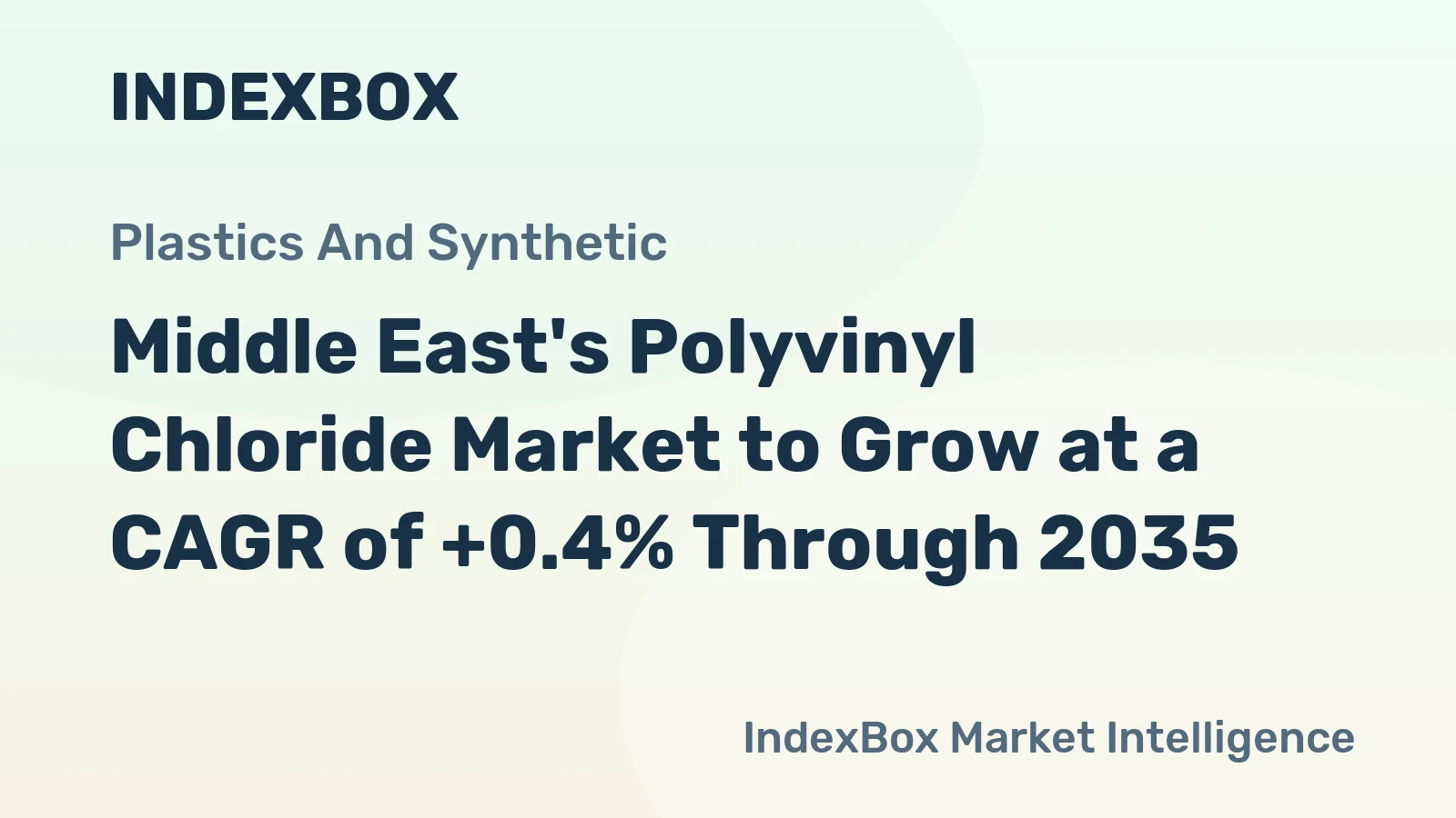 Middle East's Polyvinyl Chloride Market to Grow at a CAGR of +0.4% Through 2035