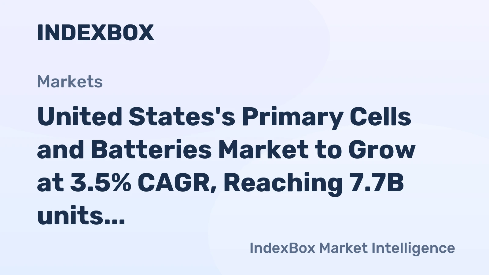 United States's Primary Cells and Batteries Market to Grow at 3.5% CAGR, Reaching 7.7B units by 2035