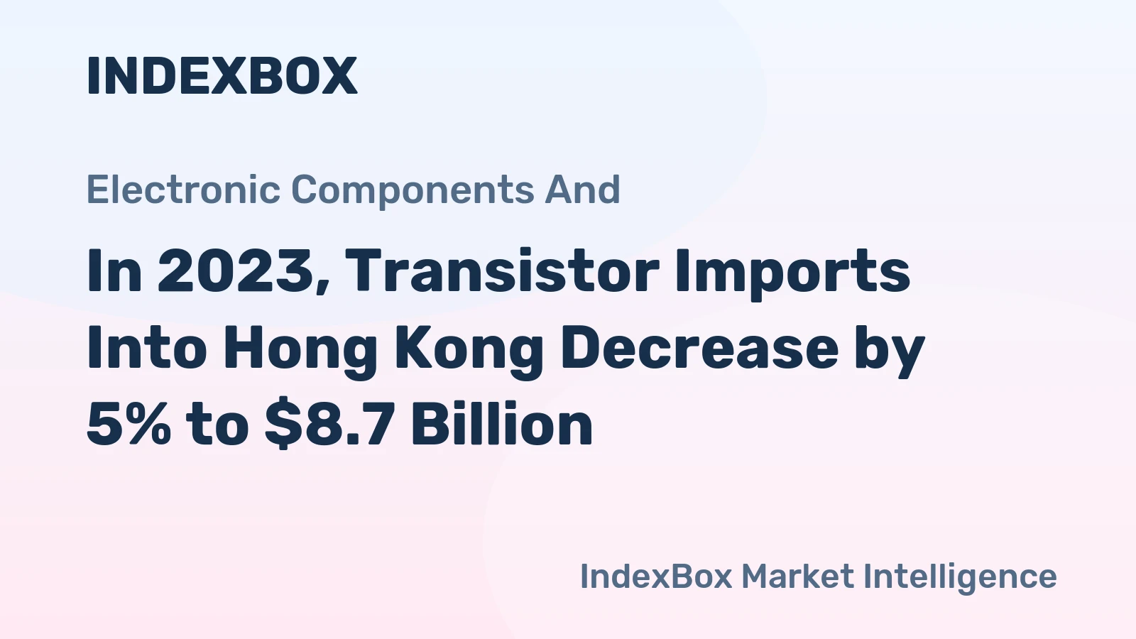 In 2023, Transistor Imports Into Hong Kong Decrease by 5% to $8.7 Billion