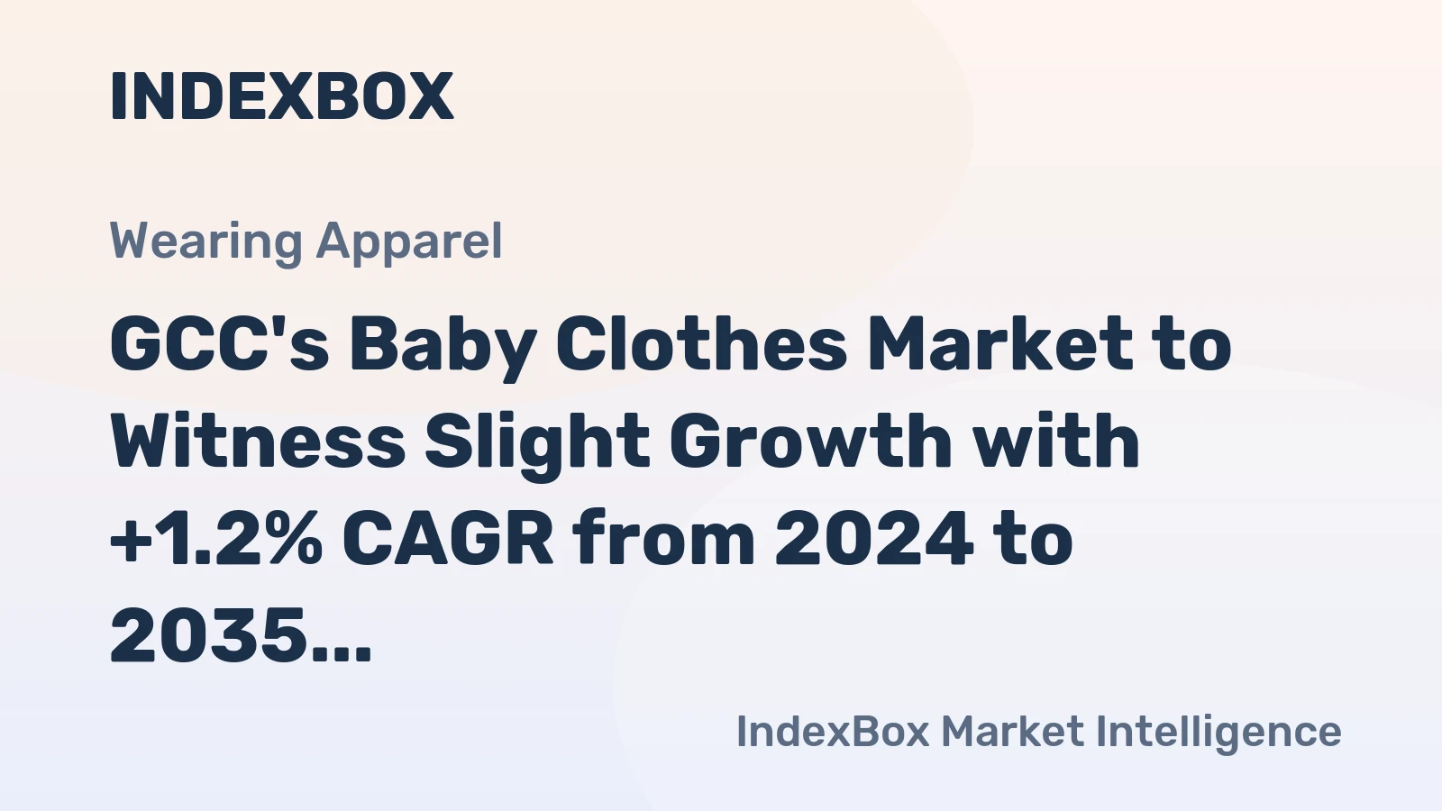 GCC's Baby Clothes Market to Witness Slight Growth with +1.2% CAGR from 2024 to 2035