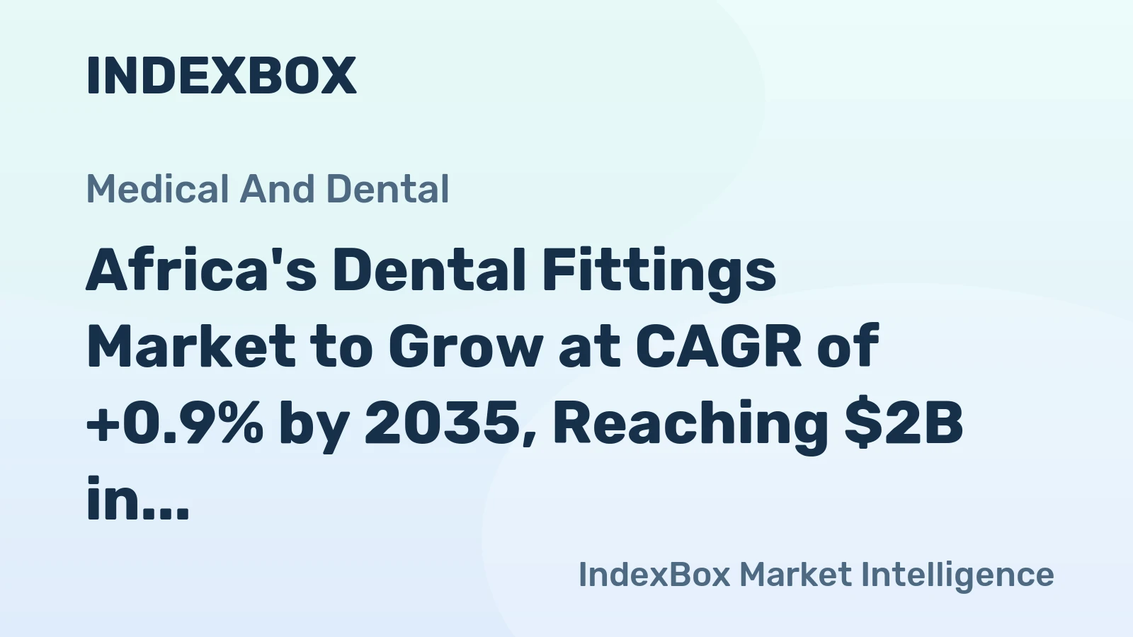 Africa's Dental Fittings Market to Grow at CAGR of +0.9% by 2035, Reaching $2B in Value