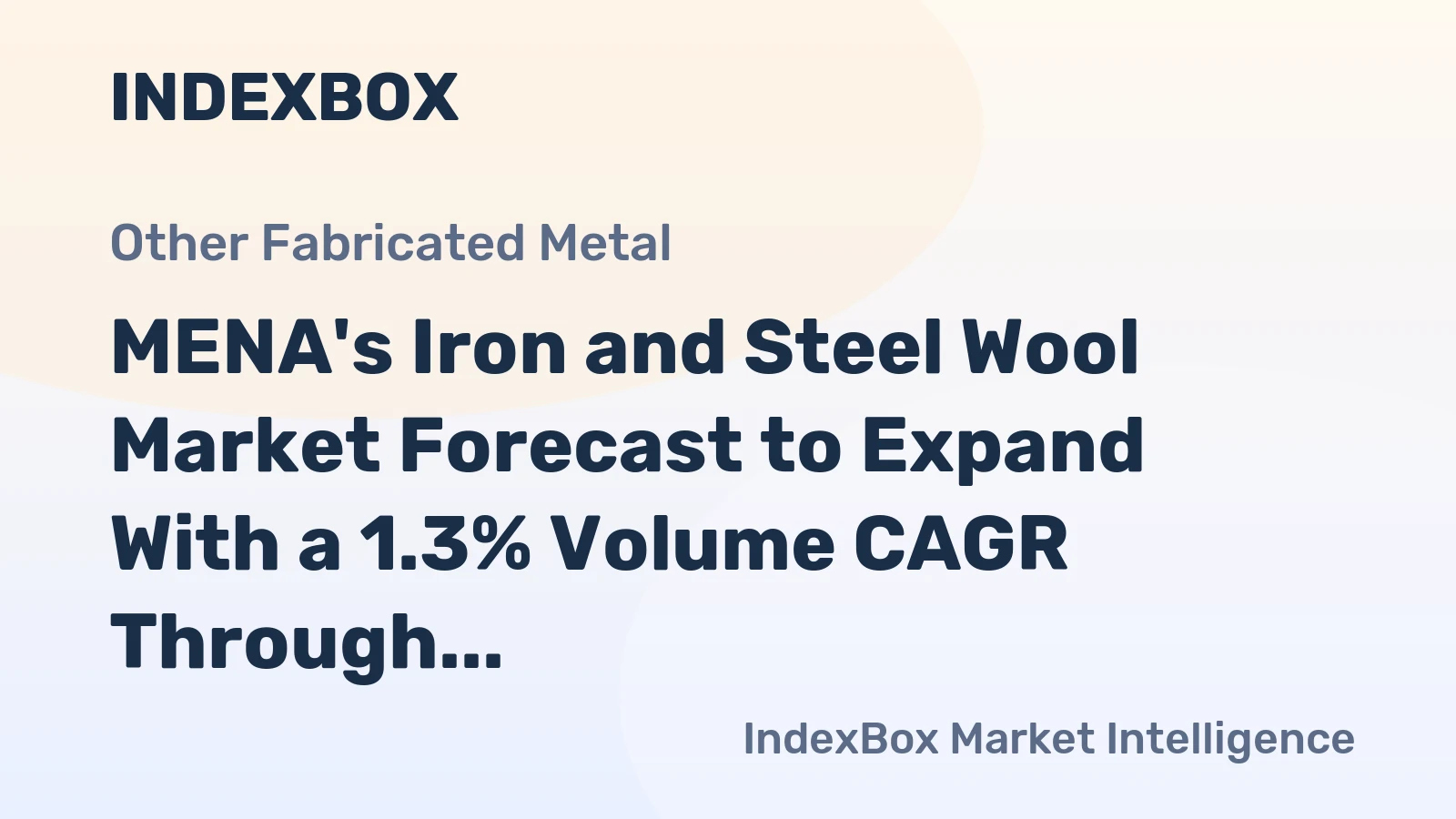 MENA's Iron and Steel Wool Market Forecast to Expand With a 1.3% Volume CAGR Through 2035