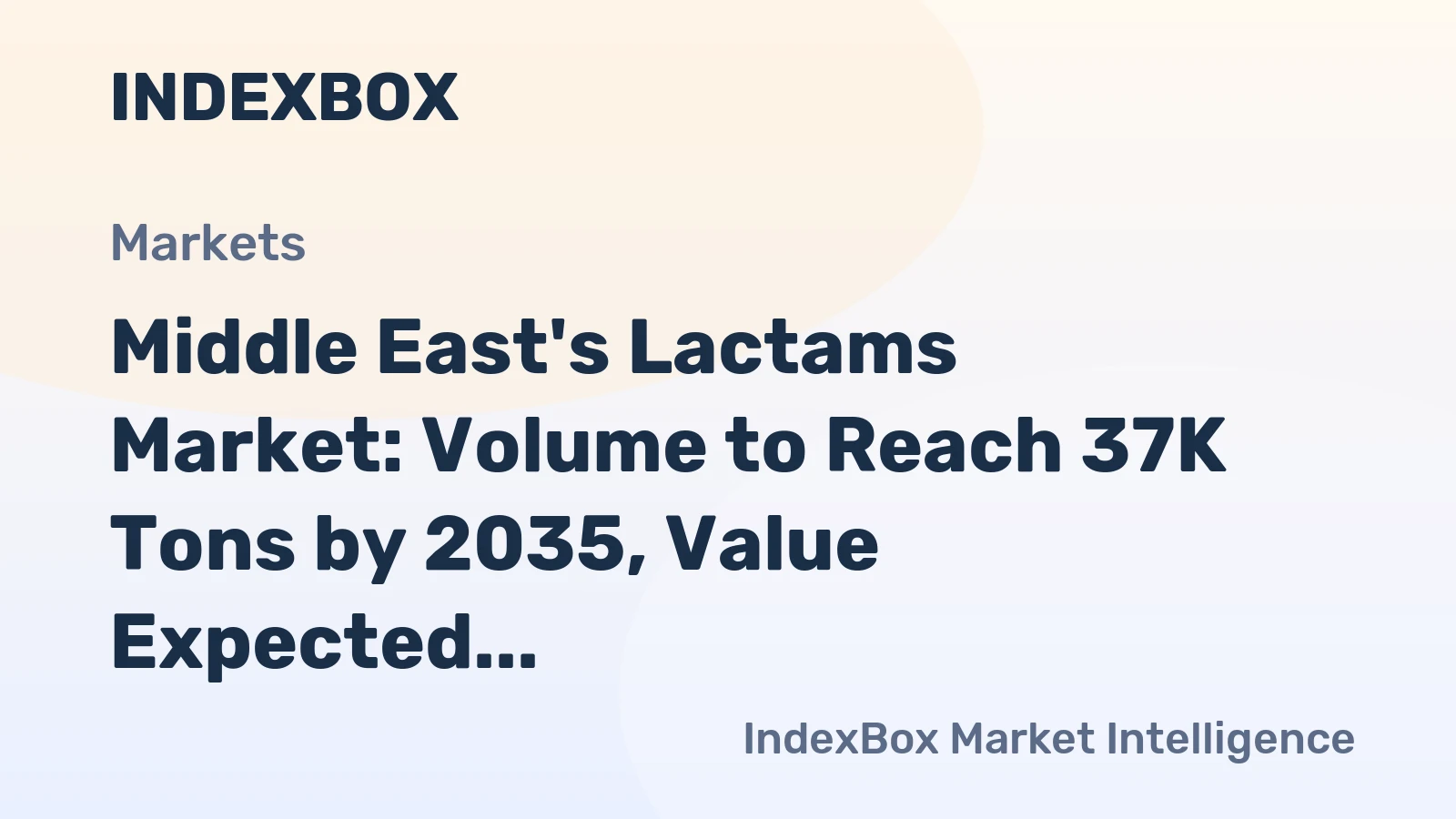 Middle East's Lactams Market: Volume to Reach 37K Tons by 2035, Value Expected to Hit $726M