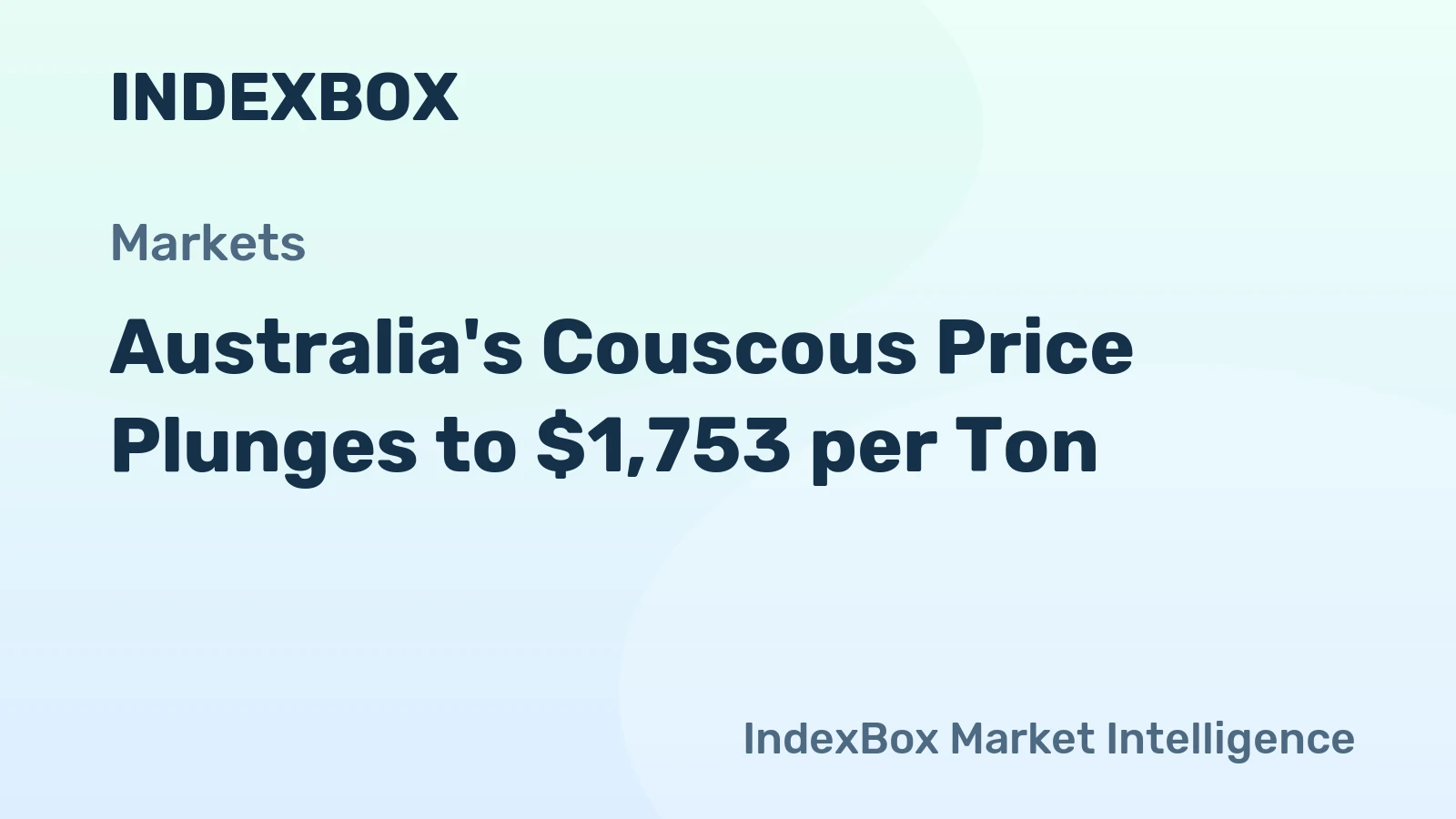 Australia's Couscous Price Plunges to $1,753 per Ton