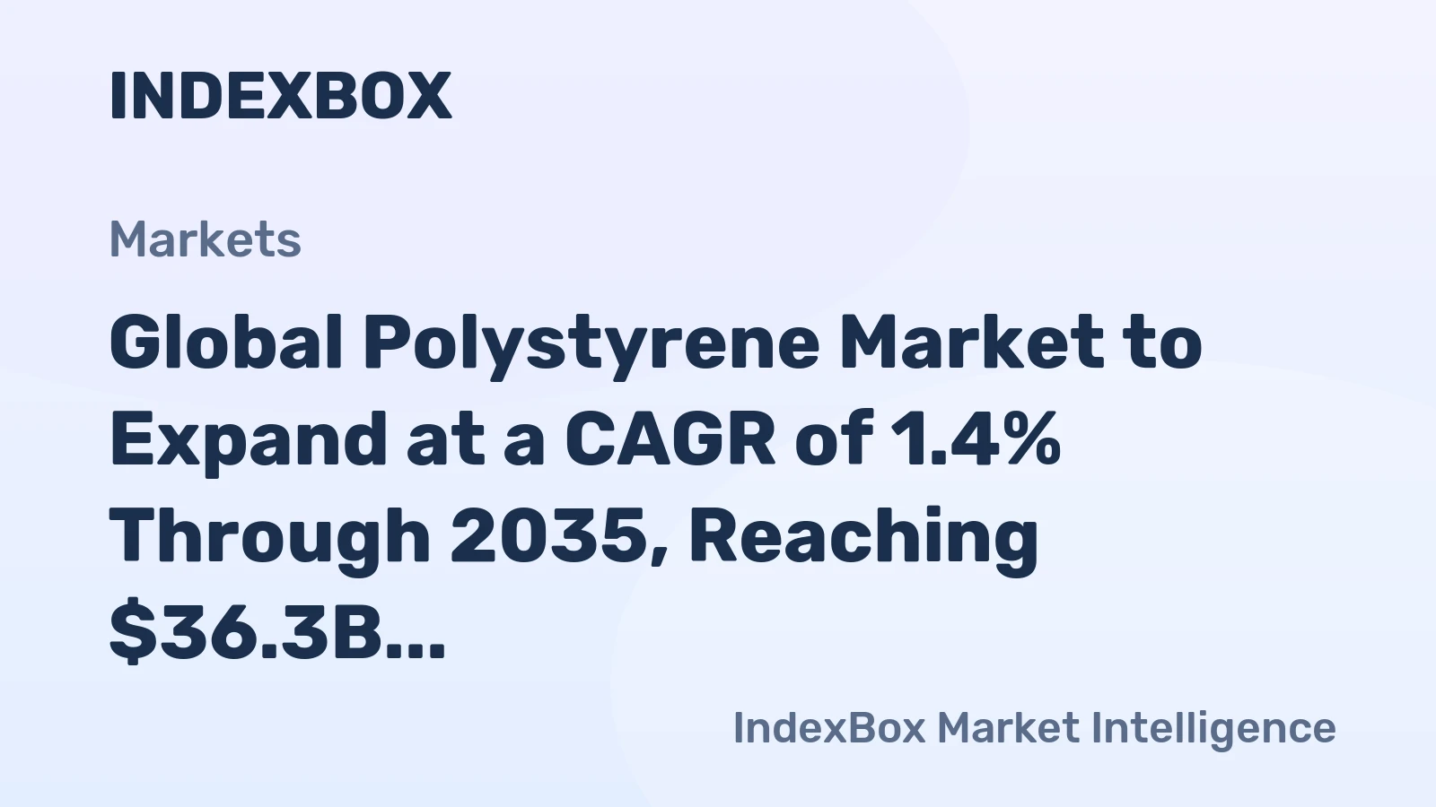 Global Polystyrene Market to Expand at a CAGR of 1.4% Through 2035, Reaching $36.3B in Value