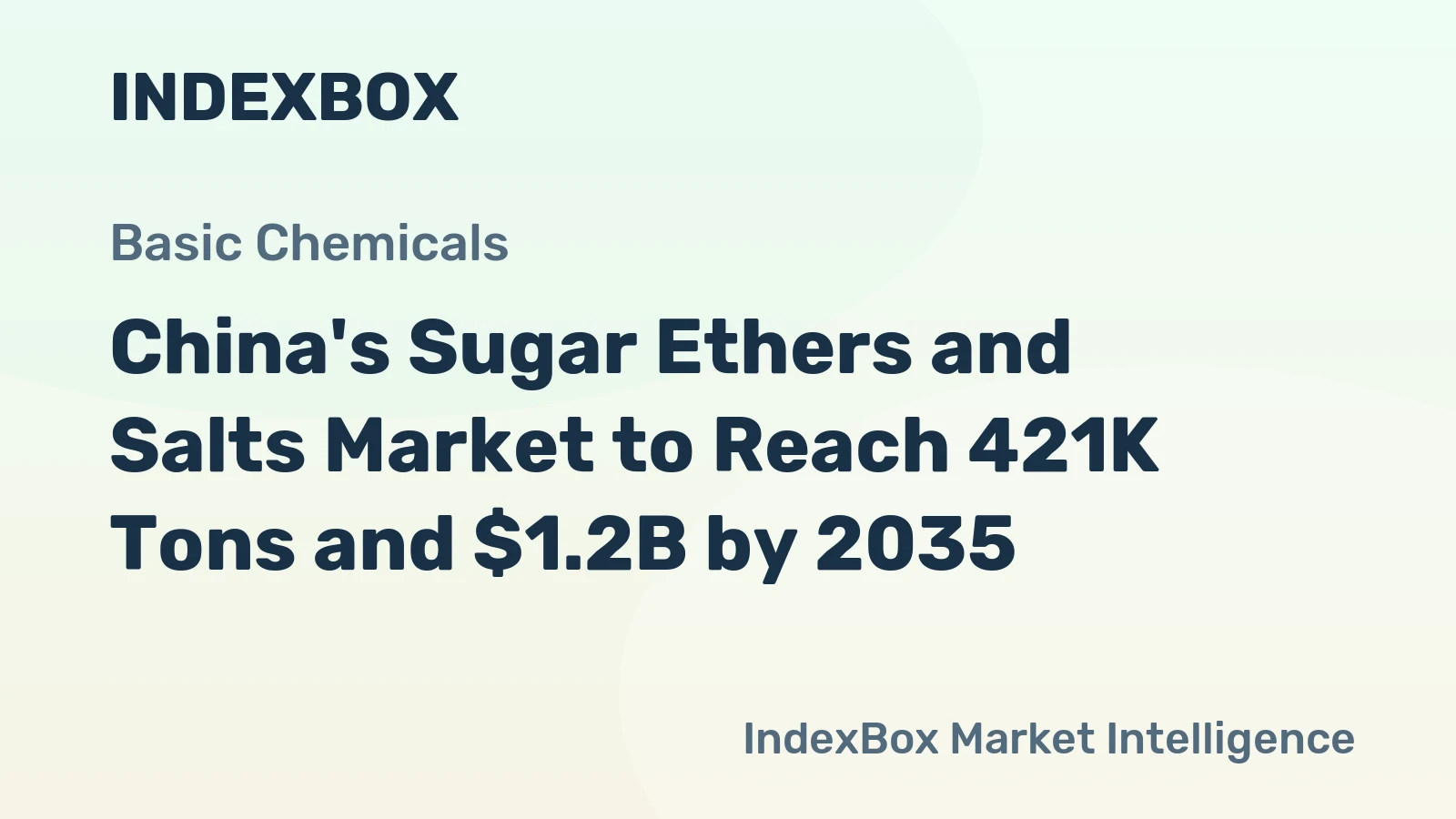 China's Sugar Ethers and Salts Market to Reach 421K Tons and $1.2B by 2035