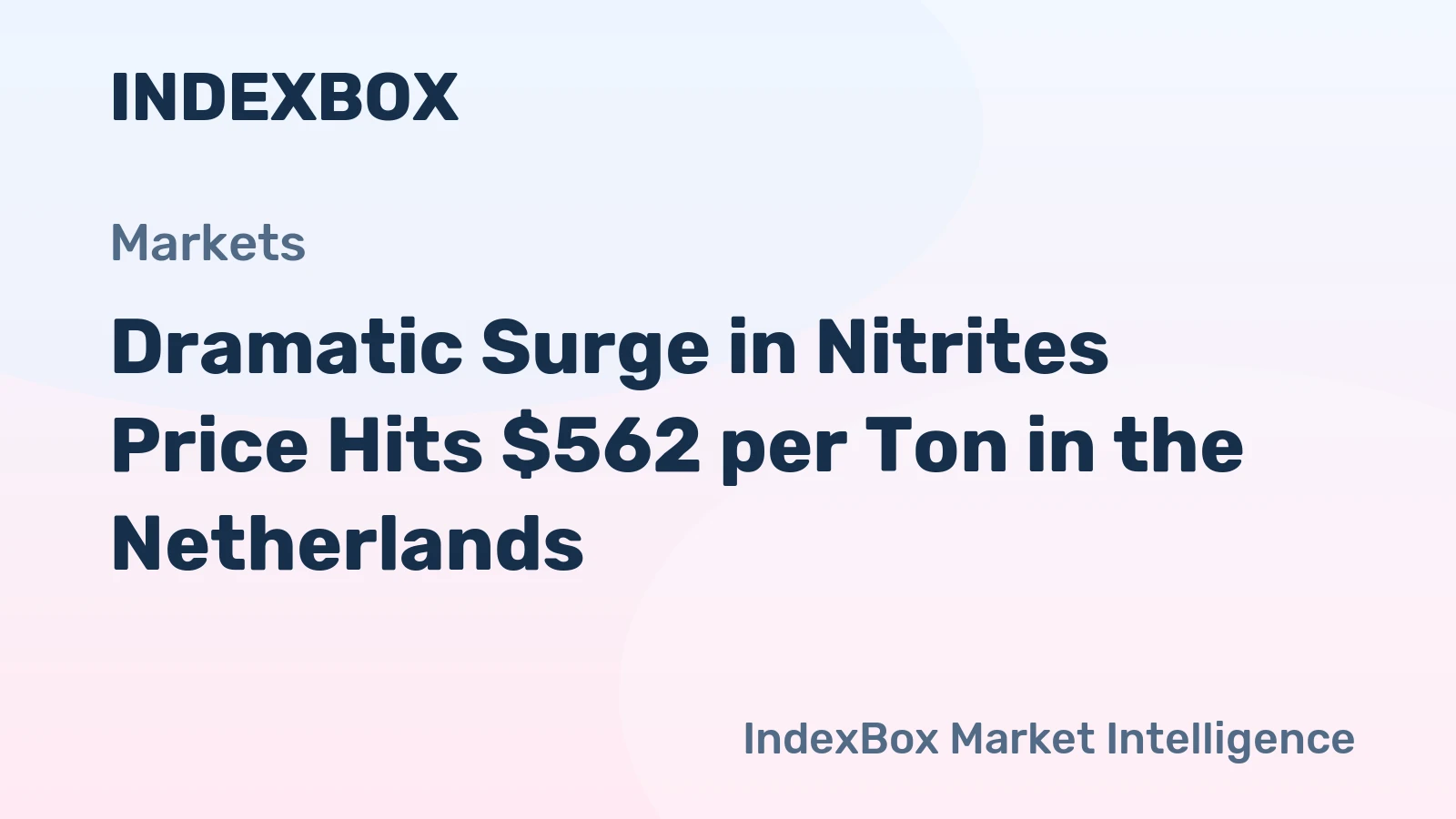 Dramatic Surge in Nitrites Price Hits $562 per Ton in the Netherlands