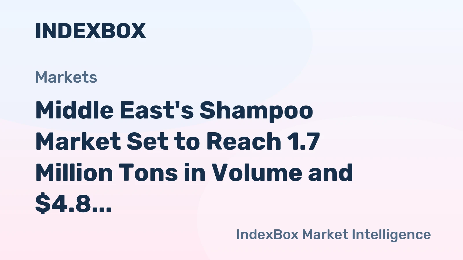 Middle East's Shampoo Market Set to Reach 1.7 Million Tons in Volume and $4.8 Billion in Value
