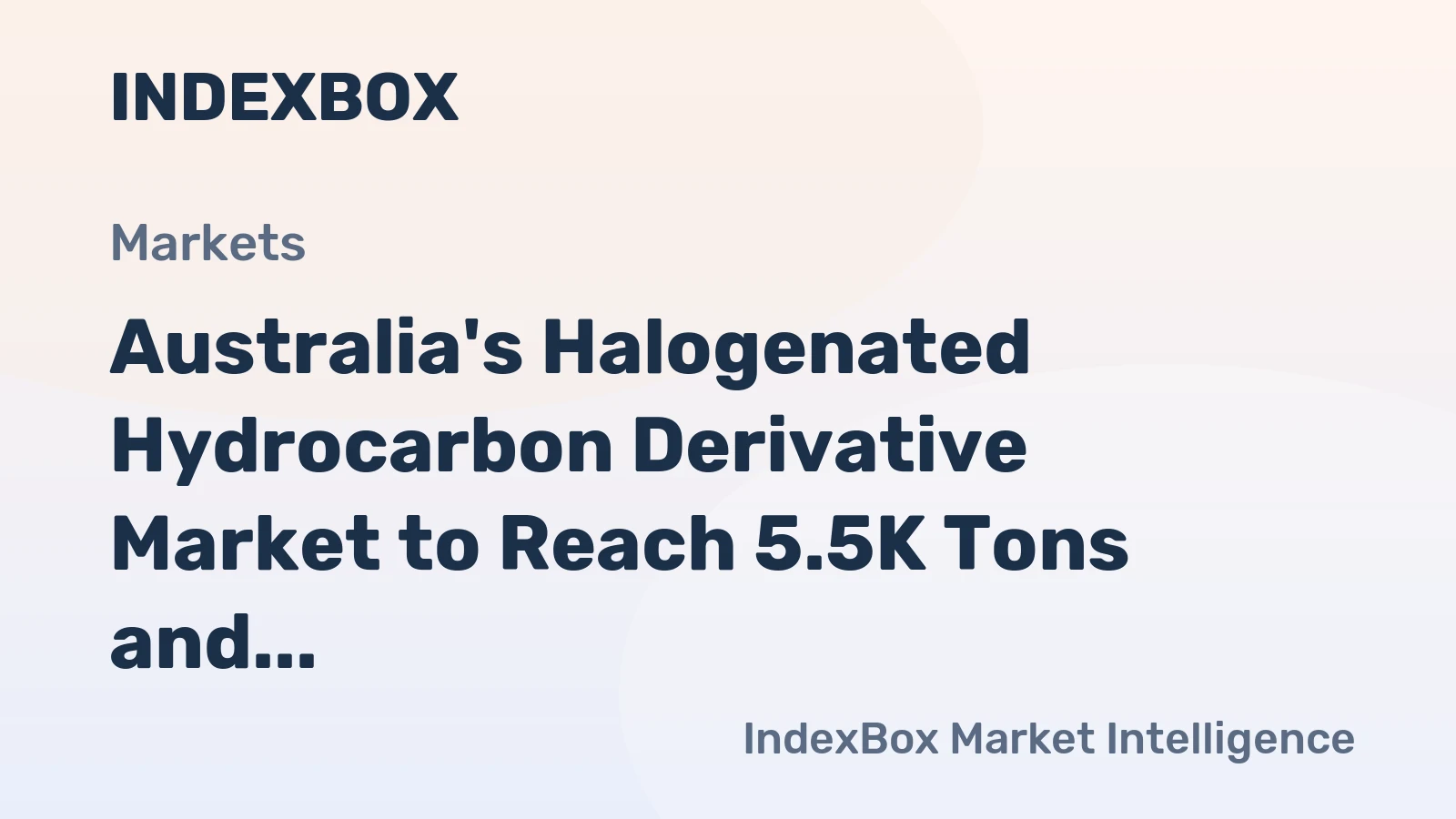 Australia's Halogenated Hydrocarbon Derivative Market to Reach 5.5K Tons and $23M by 2035