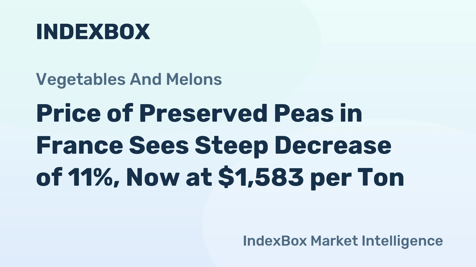 Price of Preserved Peas in France Sees Steep Decrease of 11%, Now at $1,583 per Ton