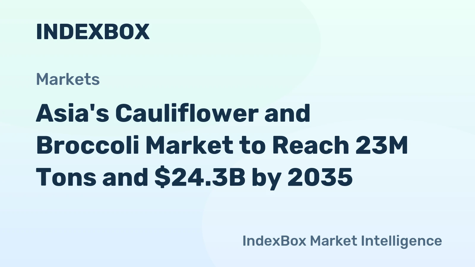 Asia's Cauliflower and Broccoli Market to Reach 23M Tons and $24.3B by 2035